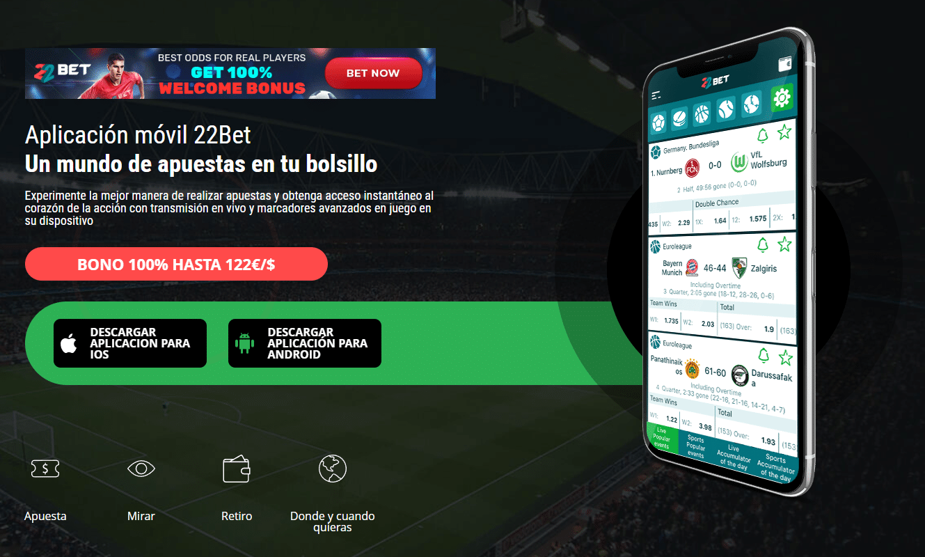 22bet app - Guia para descargarla y apostar - Balón Latino